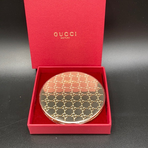 Gucci | Other | Gucci Gold Monogram Engraved Compact Mirror | Poshmark